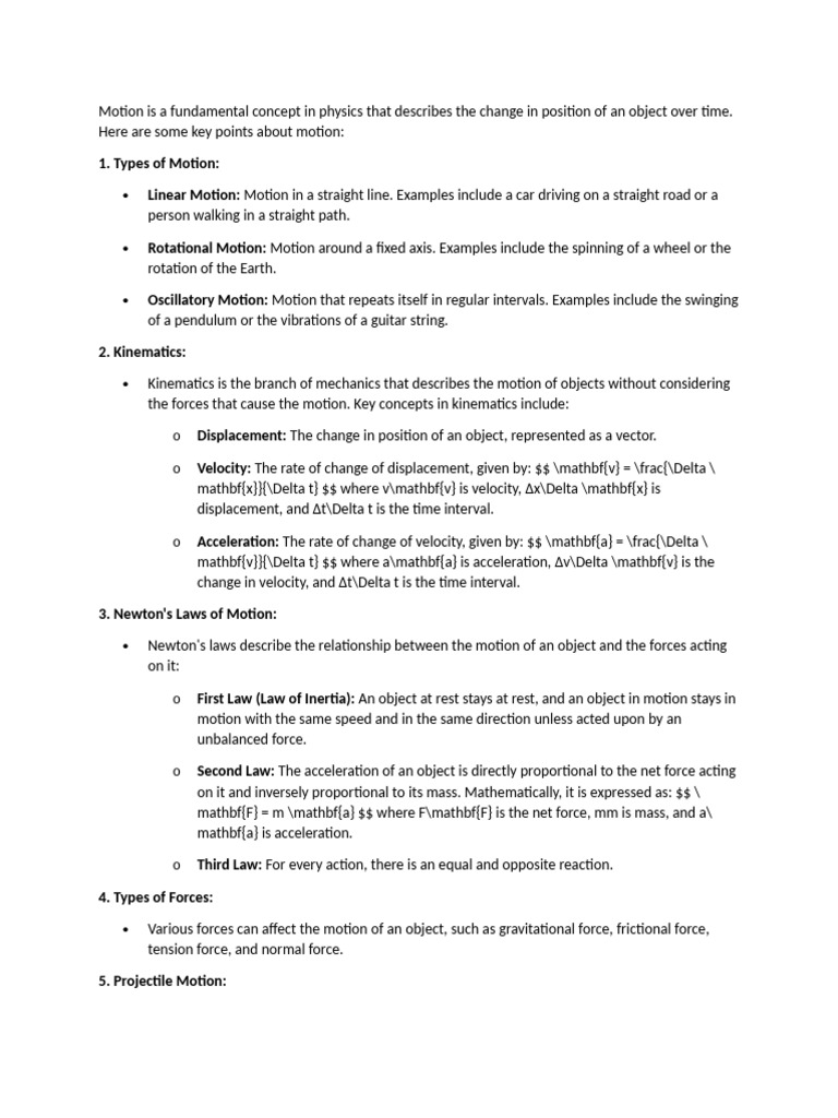 Understanding Motion in Physics | PDF | Force | Kinematics