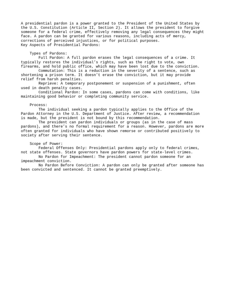 Presidential Pardons | PDF