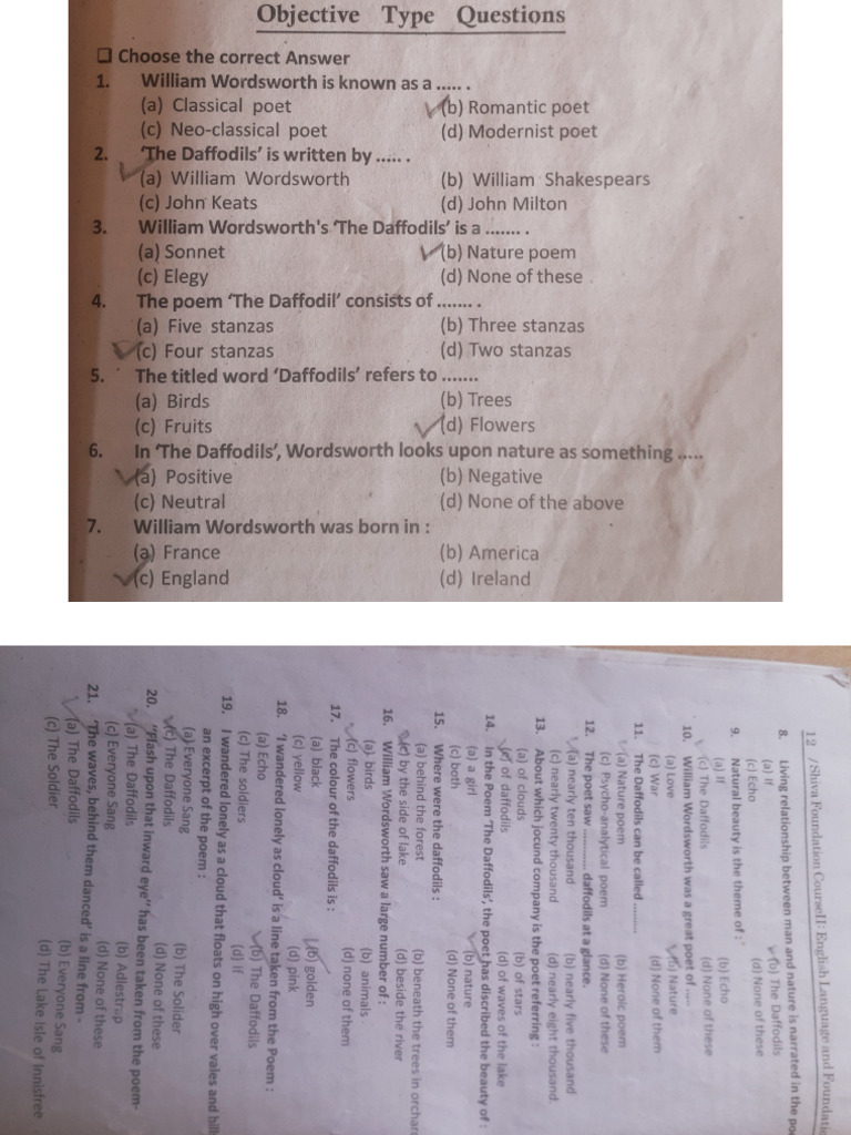 Lesson - 1 Daffodils, by W.wordsworth | PDF