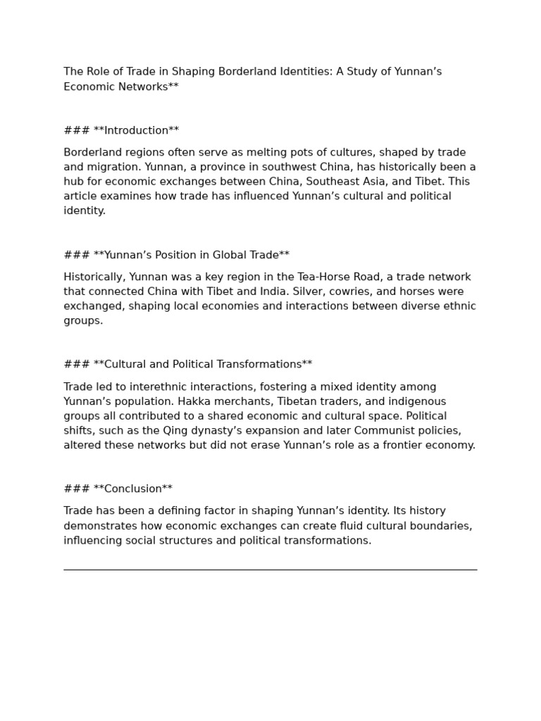 Role of Trade | PDF