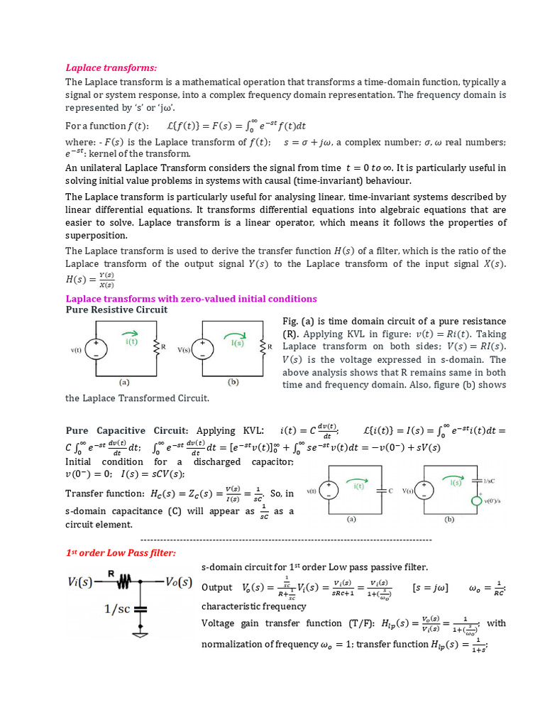 Filter | PDF | Laplace Transform | Electronic Filter