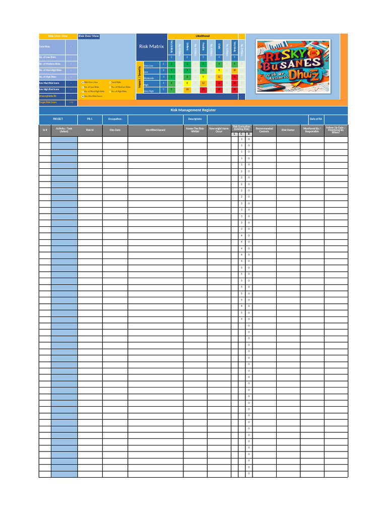 RA-Template Without Controls - Simple | PDF | Risk | Probability