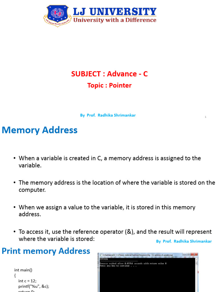 Pointer | PDF | Pointer (Computer Programming) | Parameter (Computer ... Pointer | PDF | Pointer (Computer Programming) | Parameter (Computer ...