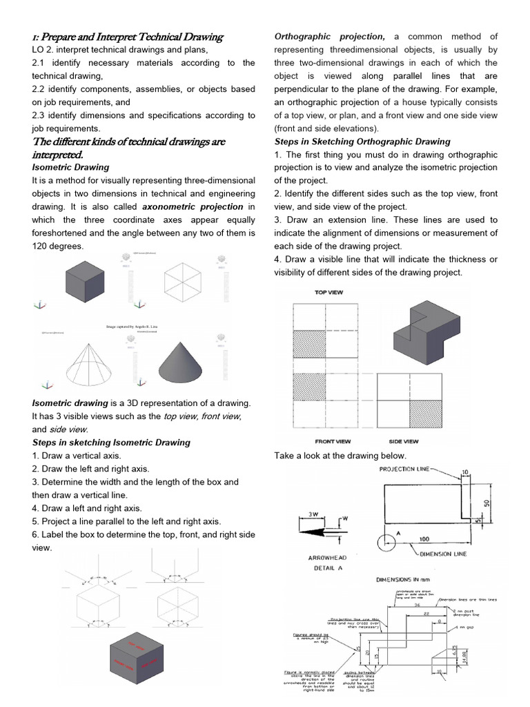 NOTES - Prepare and Interpret Technical Drawing | PDF | Geometry ...
