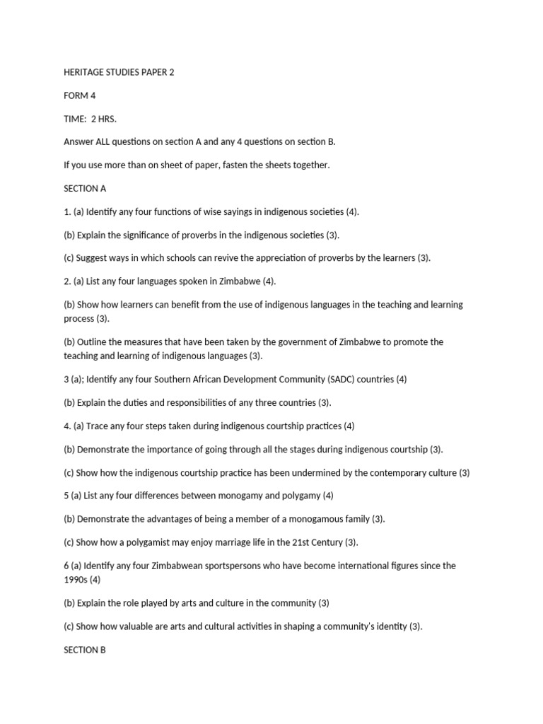 HERITAGE STUDIE 2 F4 | PDF | Zimbabwe | Monogamy