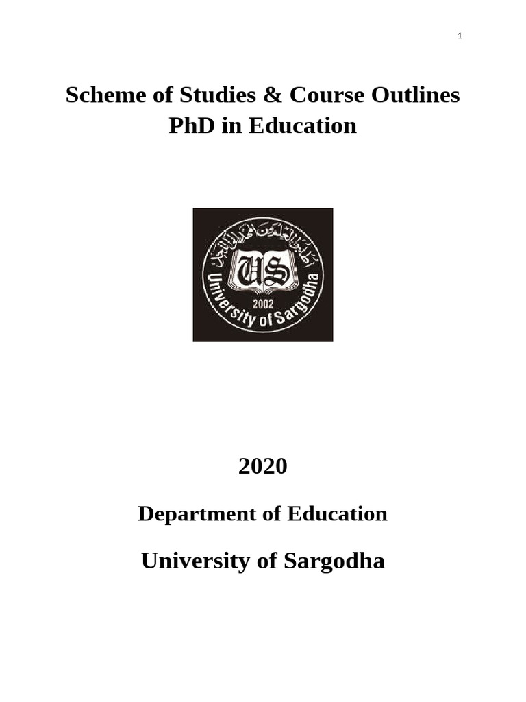 PhD in Education Course Outline 2020 | PDF | Educational Assessment ...