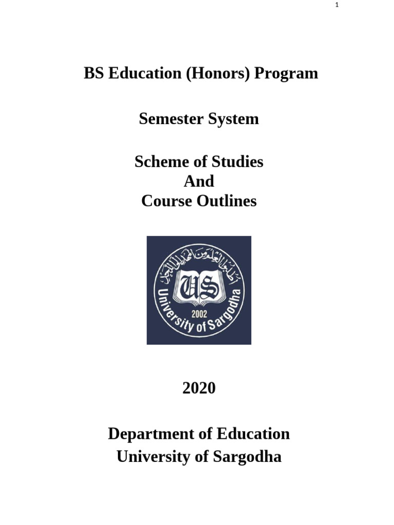 Scheme of Studies BS Education 25.08.2020 | PDF | Phonology | Semantics