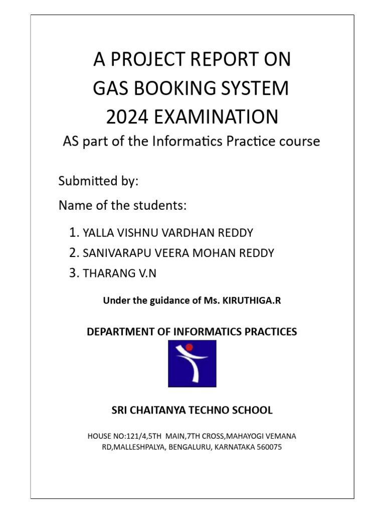Gas Booking System Project Report | PDF | Computing | Software