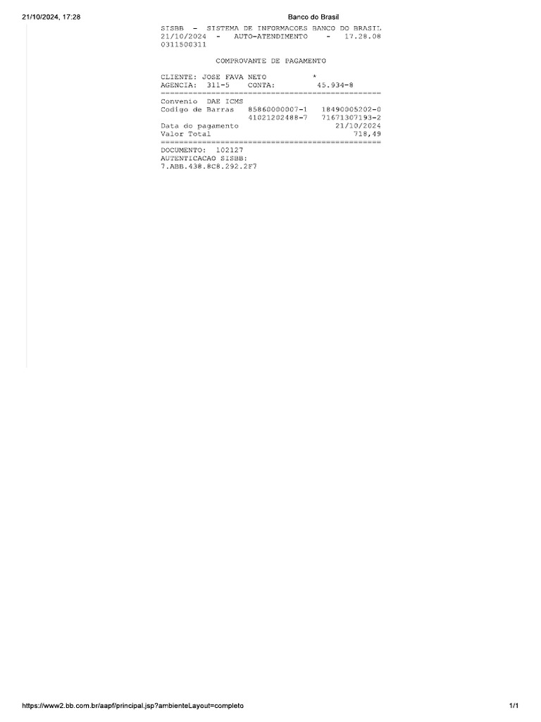 Comprovante DAE - NF 8635 | PDF