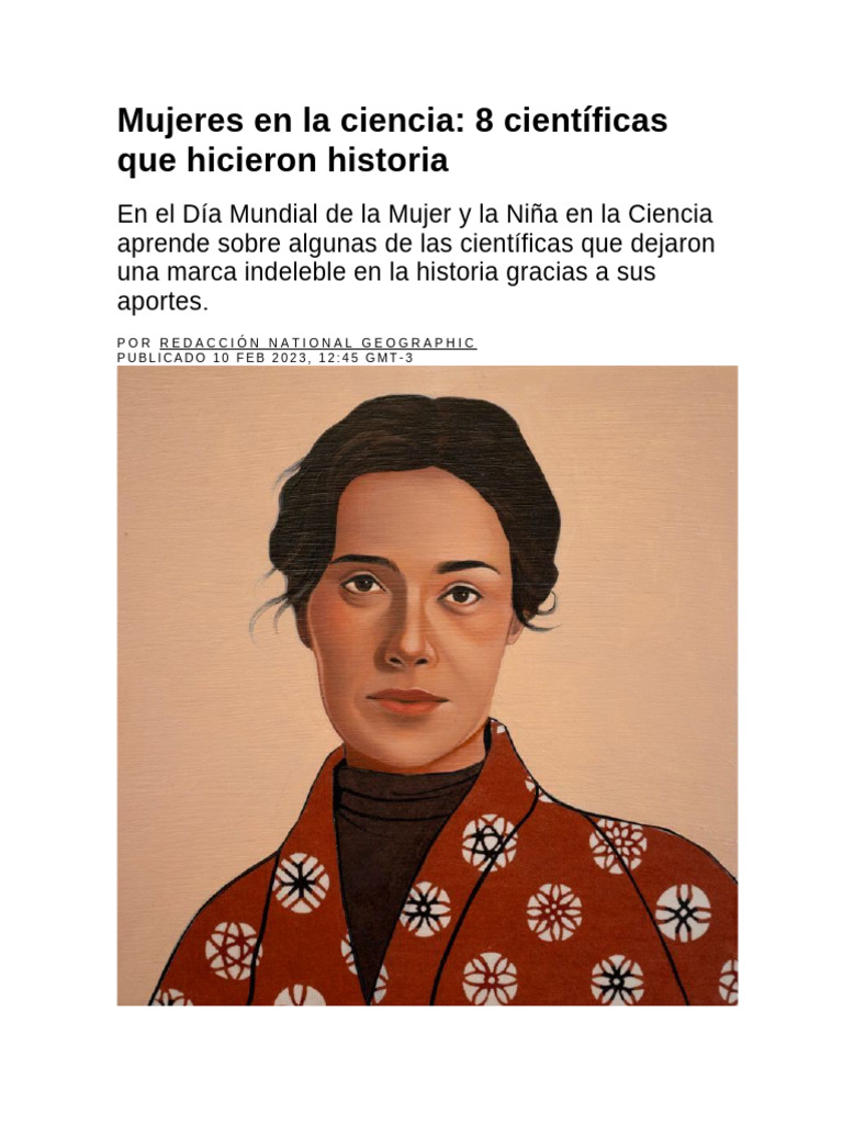 Mujeres en La Ciencia | PDF | Adn | Marie Curie