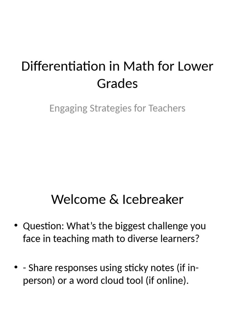 Math Differentiation Strategies for Teachers | PDF | Learning ...