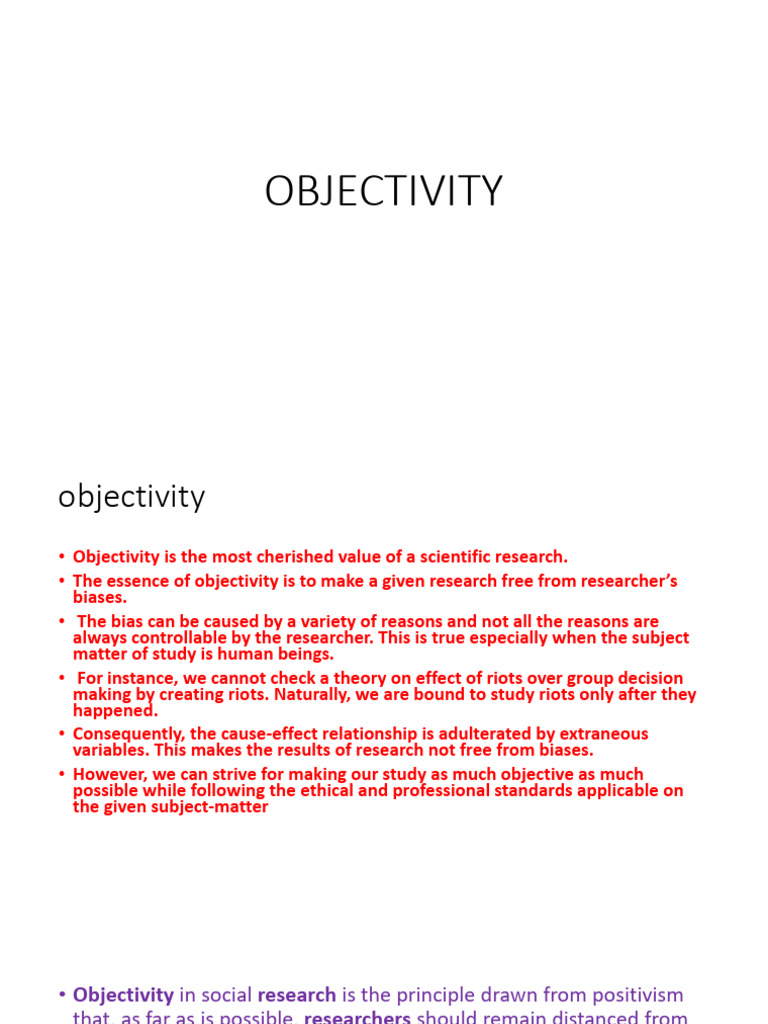 Objectivity In Social Research Explained Pdf Sociology Social