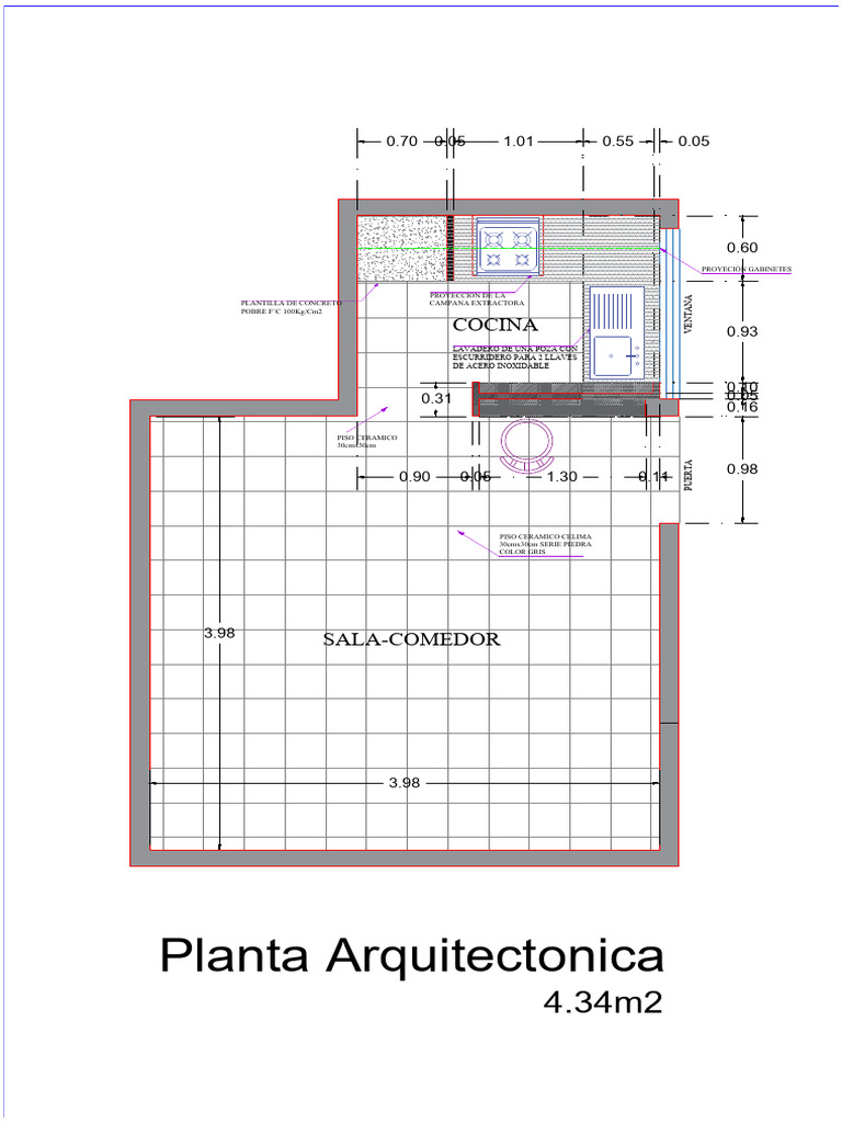 Plano de Cocina y Sala-Comedor | PDF