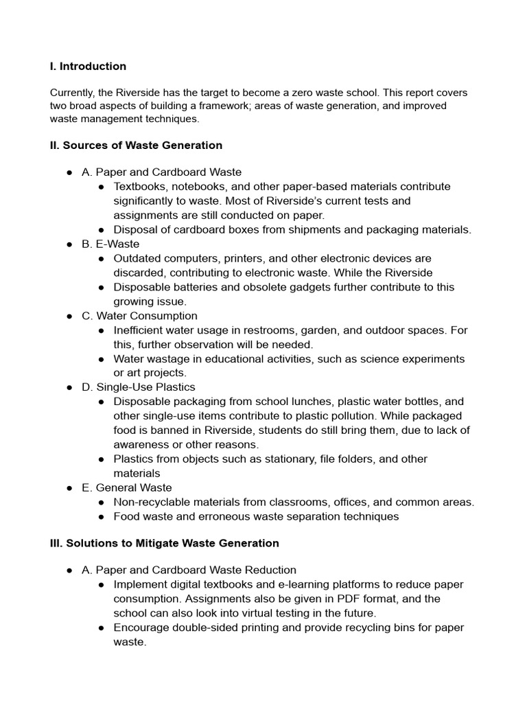 Sustainability Club Report | PDF | Waste Management | Waste