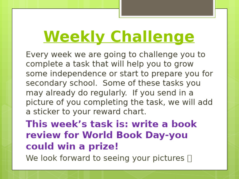 Weekly Independence Challenge | PDF