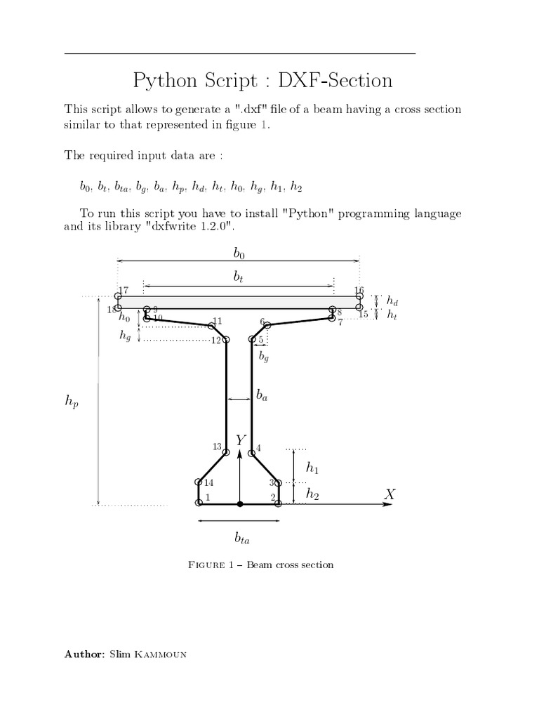 DXF Beam Cross Section Script | PDF