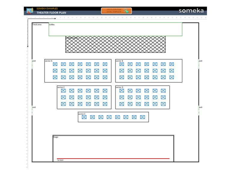 Theater Floor Plan Excel Template | PDF