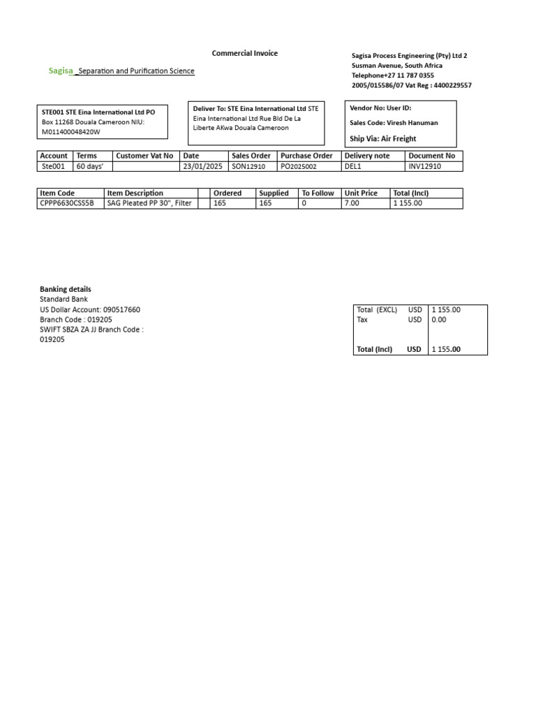 Commercial Invoice | PDF
