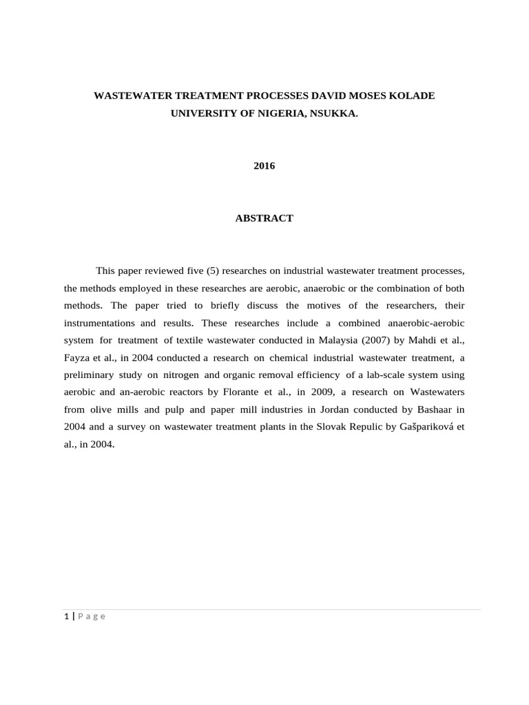 Industrial Wastewater Treatment Review | PDF | Sewage Treatment | Human ...