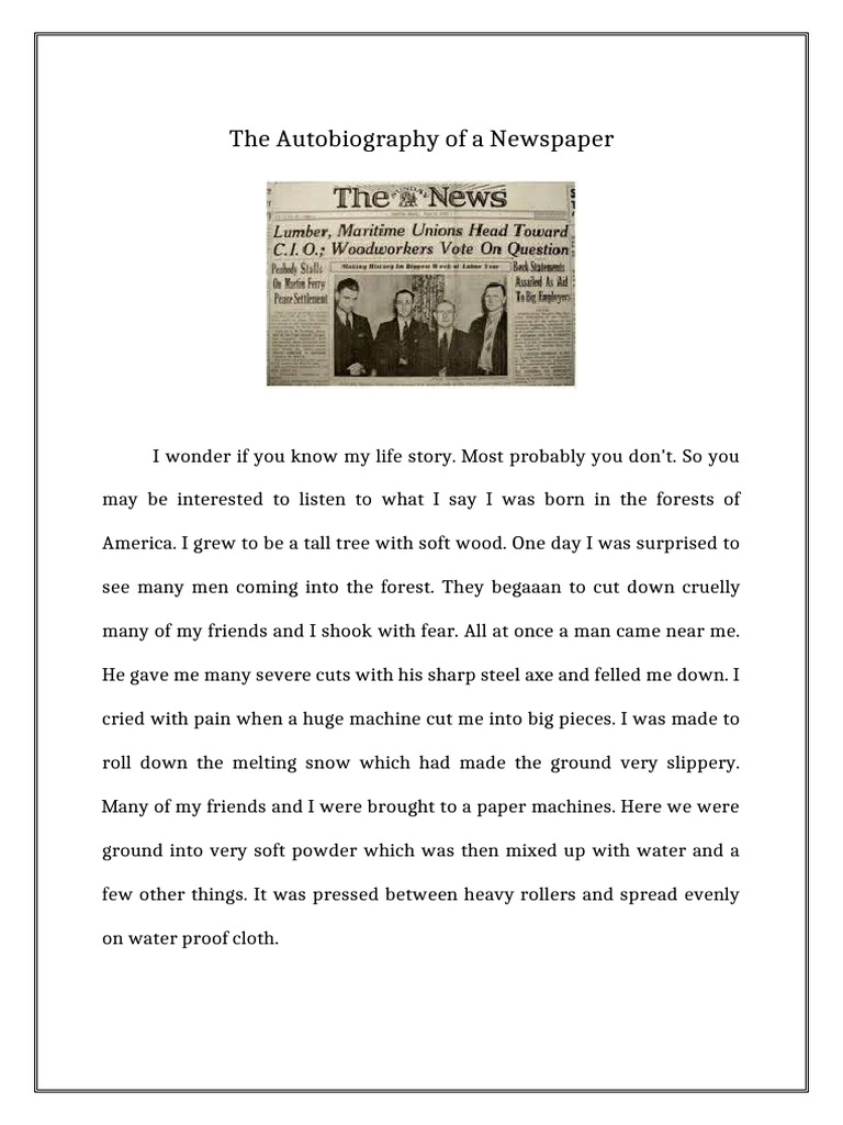 Autobiography of a Newspaper | PDF