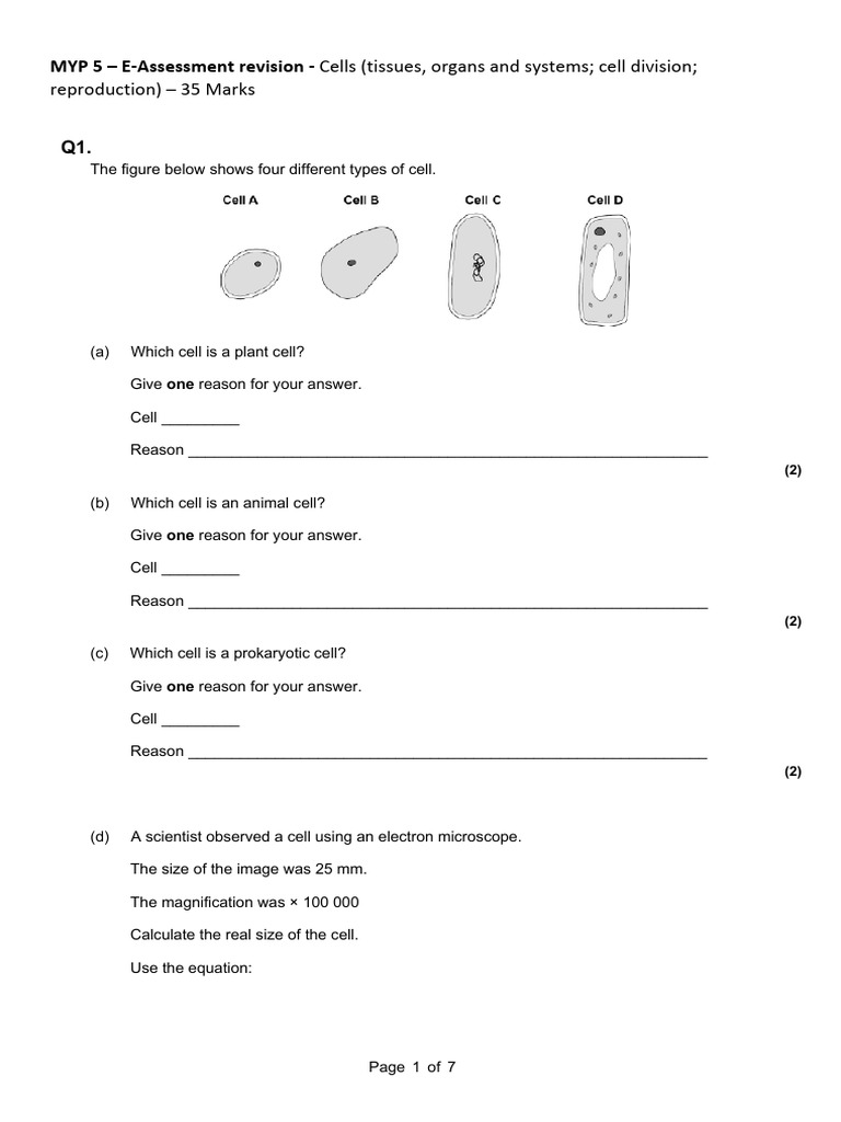 02 Cells (Tissues, organs and systems_ cell division_ reproduction ...
