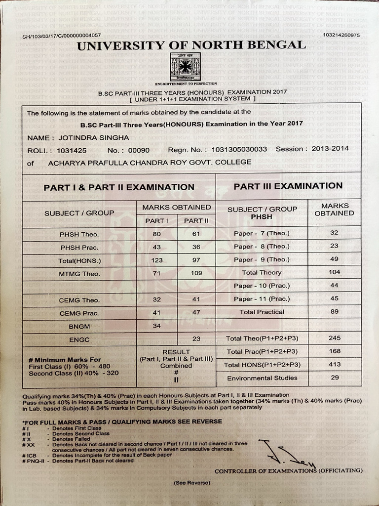 Graduation Marksheet | PDF