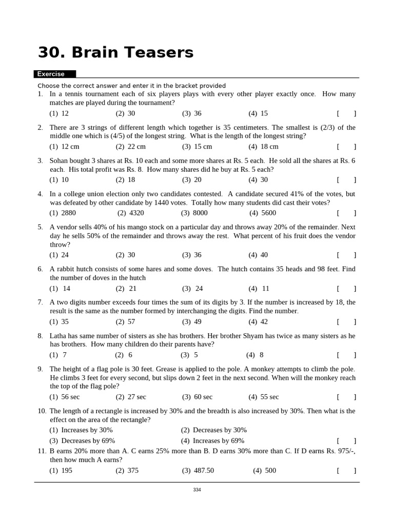 Brain Teasers and Puzzles for All Ages | PDF | Banks