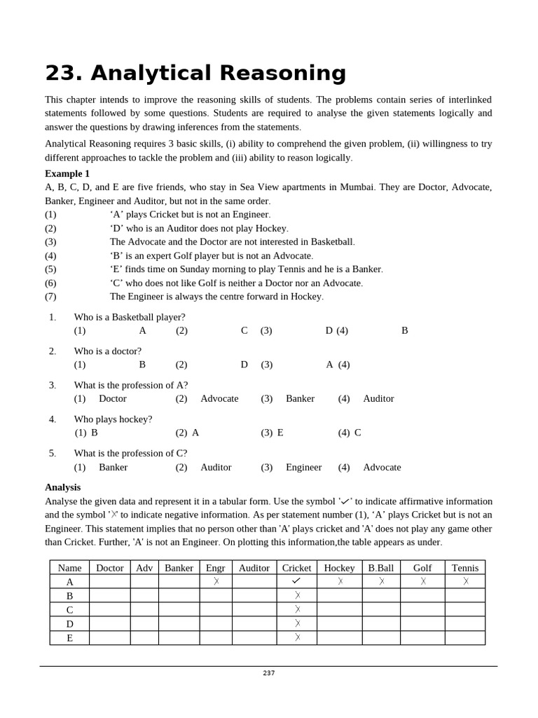 23 Analytical Reasoning | PDF | Reason