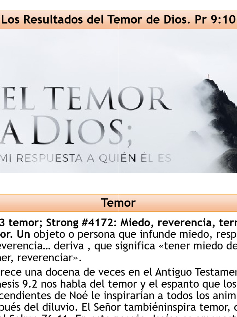 Beneficios del Temor de Dios | PDF | Temor | Dios
