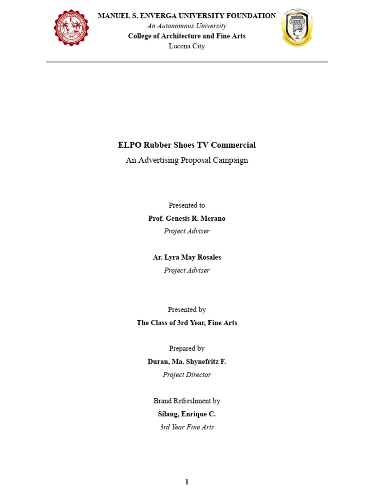 TV Commercial - Proposal Paper | PDF | Brand | Advertising