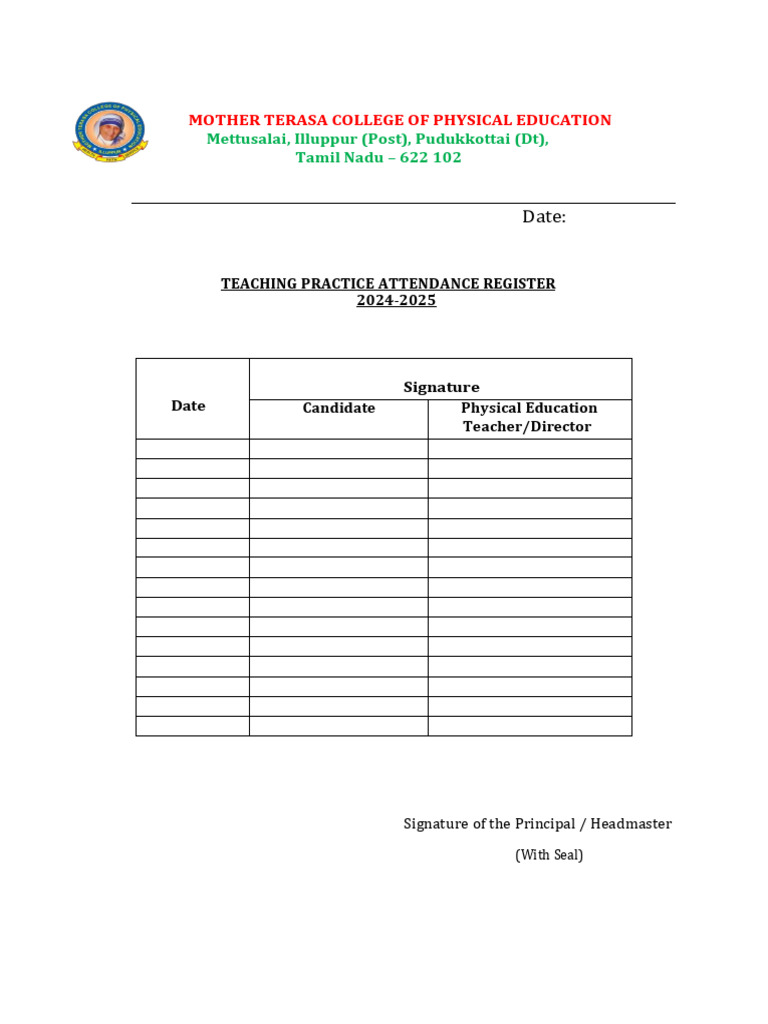 Teaching and Coaching Class Attendance | PDF