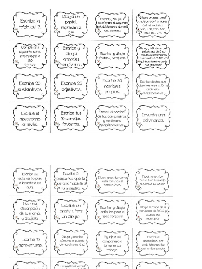 Fichas y Ahora Que Hago | PDF