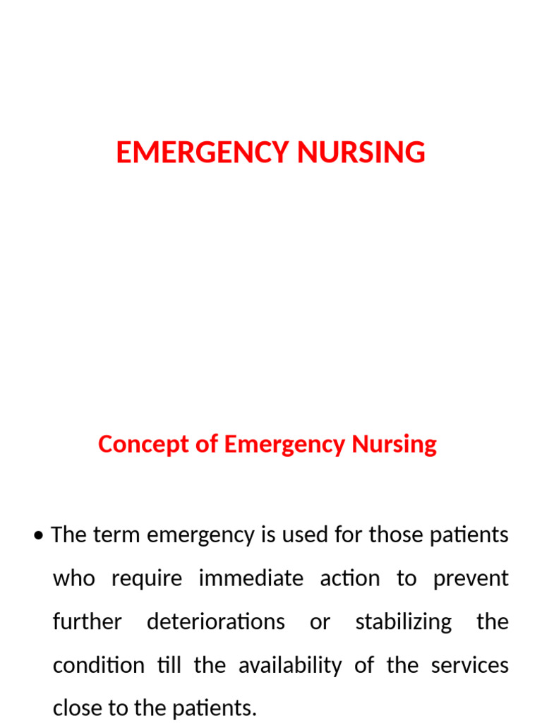 Emergency Nursing | PDF