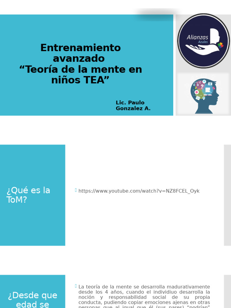Entrenamiento Tom 1 | PDF | Autismo | Teoria de la mente