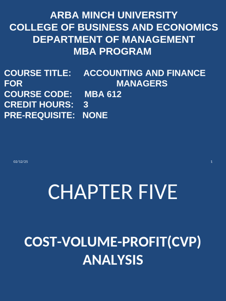 CHAPTER 5 Presentation 7 Note | PDF | Business Economics | Management Accounting