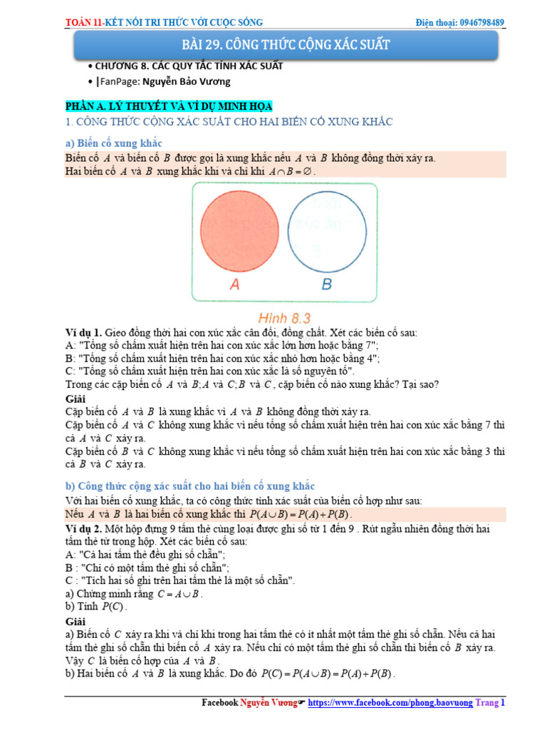 Bai-29-Cong Thuc Cong Xac Suat - CH - TL | PDF