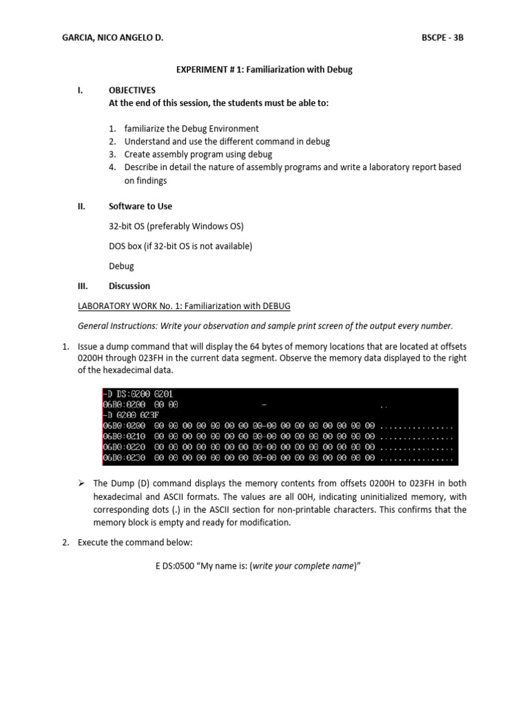 Experiment1 Garcia Nico Angelo-Garcia | PDF | Ascii | Computer Programming
