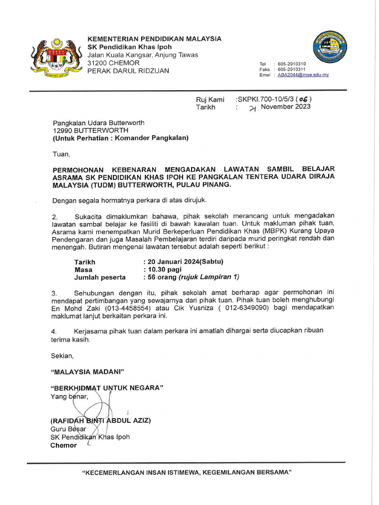 Lawatan Sambil Belajar Tudm SKPK Ipoh | PDF