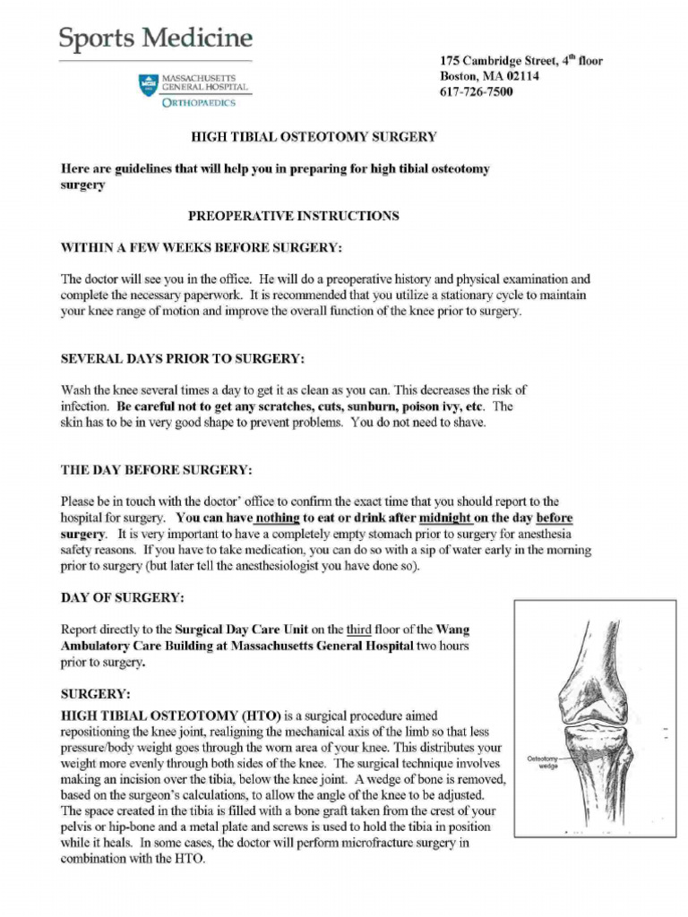 Rehabilitation Protocol For High Tibial Osteotomy Hto | PDF
