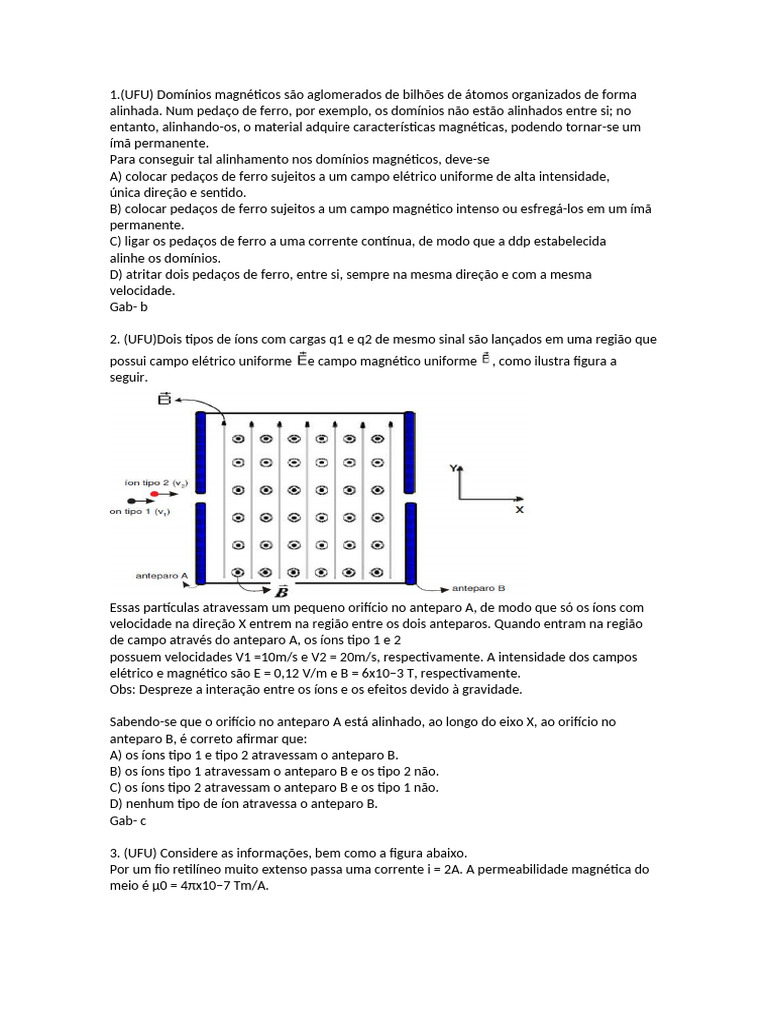 Alinhamento de Domínios Magnéticos e Eletromagnetismo | PDF ...