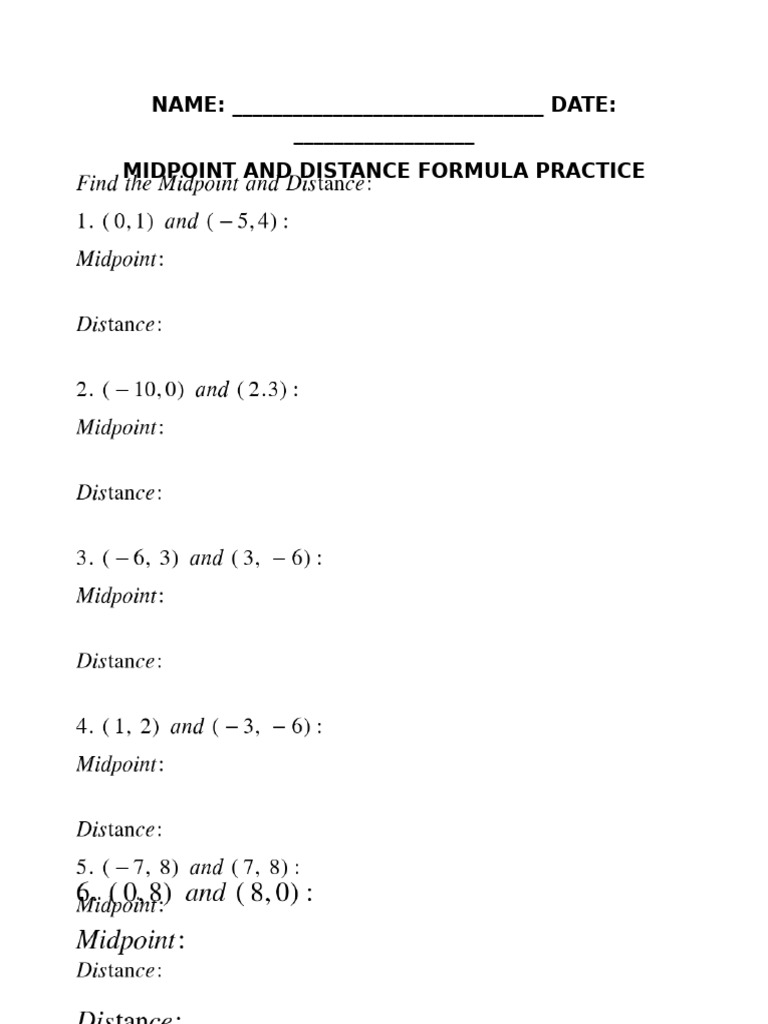 midpoint and distance | PDF