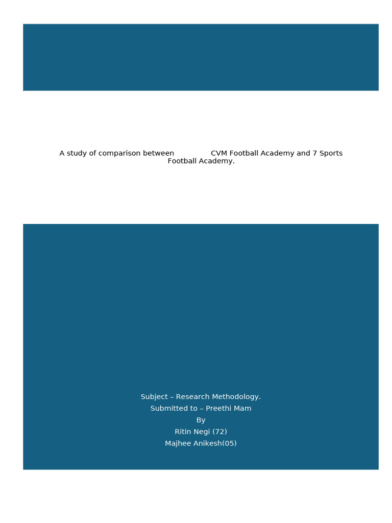 CVM vs 7 Sports Football Academy Analysis | PDF