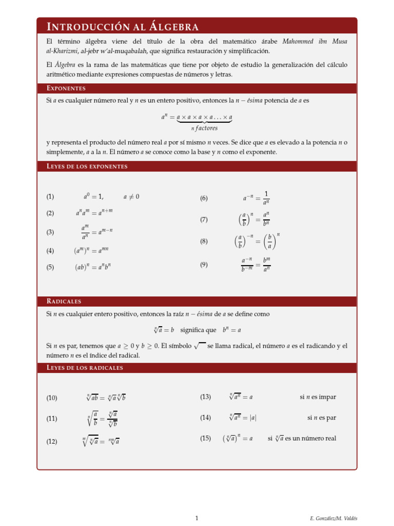 Formulario TSM | PDF | Desigualdad (Matemáticas) | Factorización