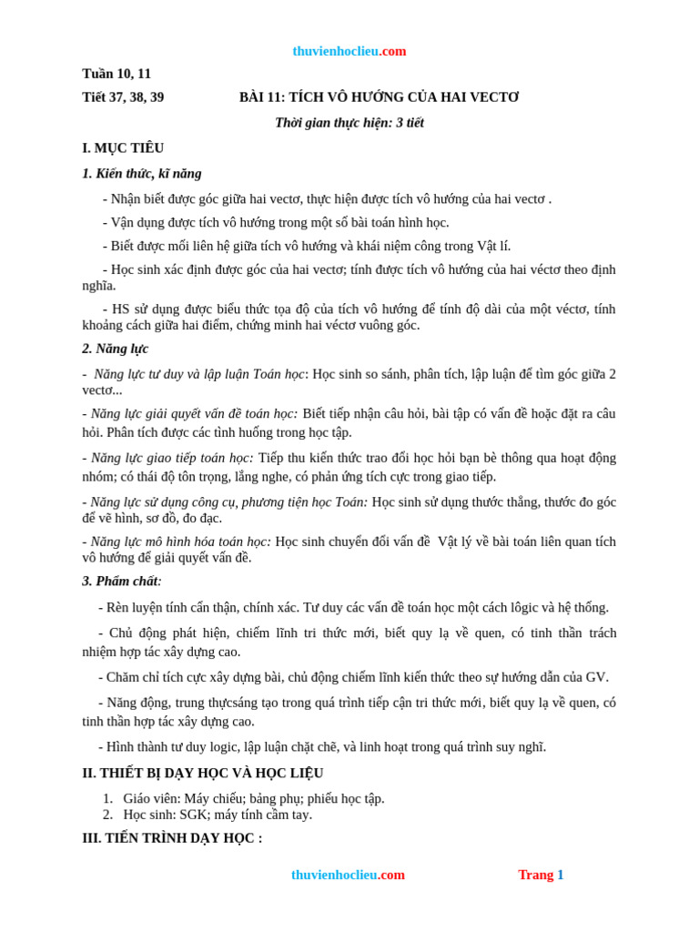 GA Toan 10 HK 1 KNTT Tuan 10 | PDF