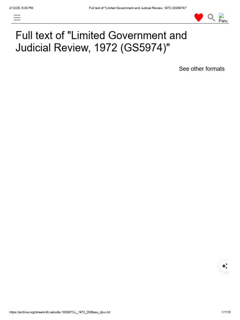 Full Text of - Limited Government and Judicial Review, 1972 (GS5974 ...