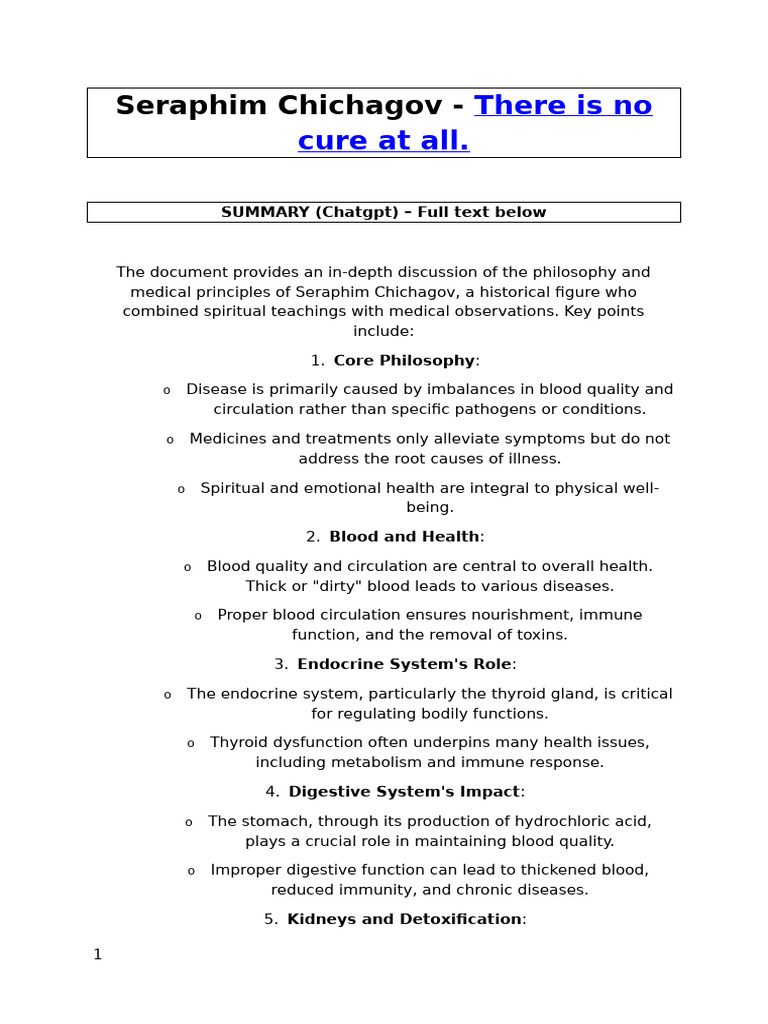 1. The cause of all disease - Seraphim Chicagov | PDF | Stomach | Digestion