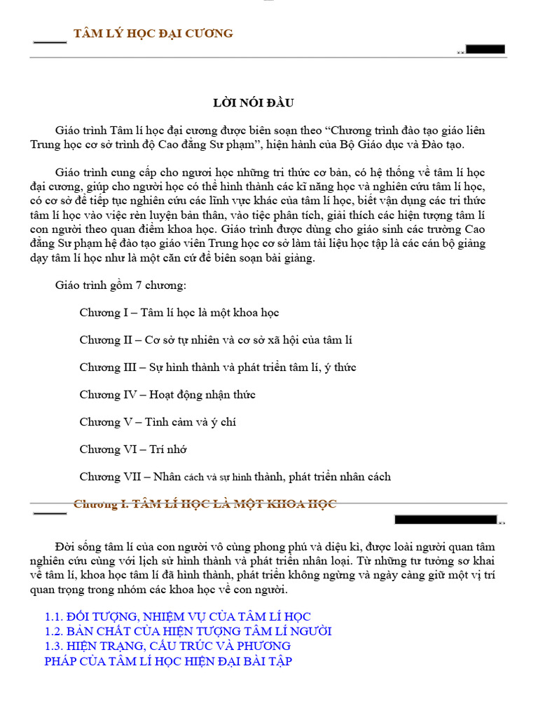 Giao Trinh Tam Ly Hoc Dai Cuong Truong Dai Hoc Luat Dai Hoc Quoc Gia h 120913 | PDF