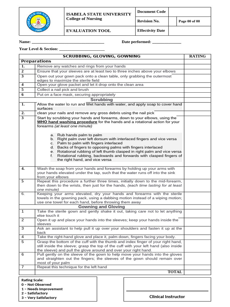 SCRUBBING GOWNING and Gloving | PDF | Hand | Finger