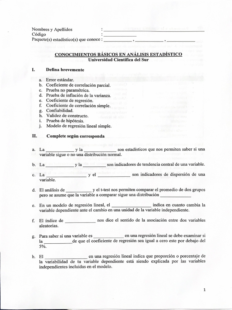 Conocimientos Básicos en Análisis Estadístico | PDF