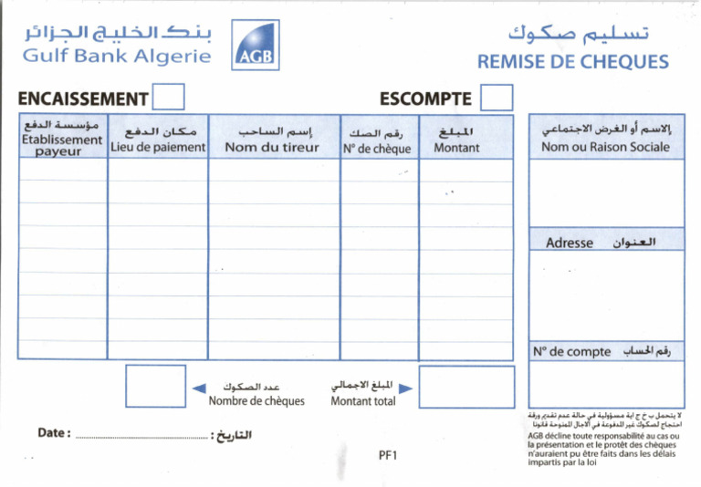 Remise de Cheques Agb | PDF